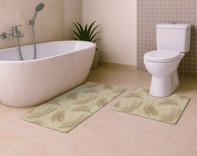 Sada koupelnových pěnových předložek s výkrojem u WC D-88B - Písečné vlny (různé velikosti)