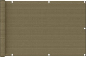 Balkonová zástěna taupe 90 x 400 cm HDPE 310961