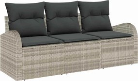 Sada zahradních pohovek 3 pcs Světle šedá Poly ratan 3345902