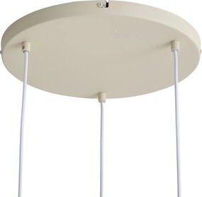 Skandinávská závěsná lampa béžová s opálovým sklem se 3 světly - Polly