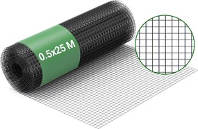 Pletivo pro chov zvířat Wiltec – 50 cm, 25 m, 0,9 mm, černá (62488)