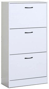 Botník s přihrádkami G1016 WT, bílá, 3 patra