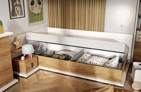 Casarredo - Komfort nábytek Noční stolek SOMAS 08L 1S, levý, bílá/ořech natural