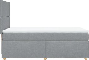 Box spring postel s matrací světle šedý 100 x 200 cm textil 3293484