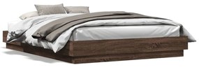 Rám postele hnědý dub 120 x 200 cm kompozitní dřevo