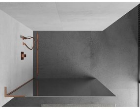 Mexen Kioto L, sprchová zástěna Walk-In 110 x 200 cm, 8mm sklo vzor zrcadlo, měděný matný profil, 800-110-103-65-50