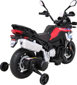 Ramiz Dětská motorka na baterie BMW F850 GS červená + pomocná kolečka + audio LED + pomalý start + EVA