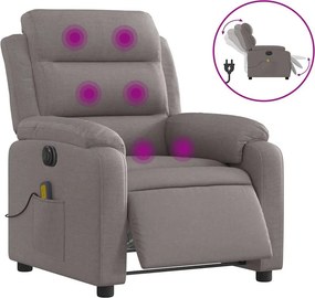 Elektrické masážní polohovací křeslo taupe textil 3204976