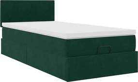 Osmanský rám postele s matrací tmavě šedá 90x200cm samet 3311678