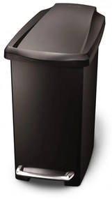 Simplehuman pedálový odpadkový koš,10 l, úzký,černý plast,CW1329