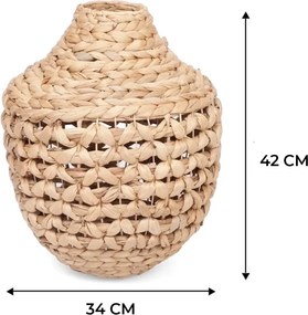 Massivo.cz Pletená dekorativní váza z vodního hyacintu, velká