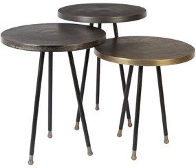 OnaDnes -20% Set tří kovových konferenčních stolků DUTCHBONE Alim 35,5 cm