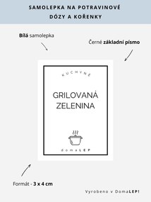 Samolepka na kořenky GRILOVANÁ ZELENINA bílá 3 × 4 cm základní písmo