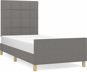 Rám postele bez matrace tmavě šedý 90 x 200 cm textil 3125026