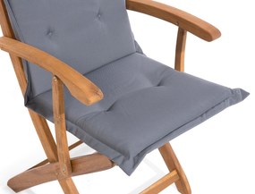 Sada dvou zahradních židlí s šedými polštáři MAUI Beliani