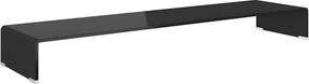 TV stolek / podstavec na monitor sklo černý 120x30x13 cm 244141