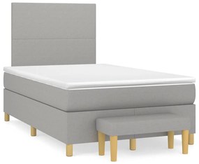 Box spring postel s matrací světle šedá 120x190 cm textil 3270390