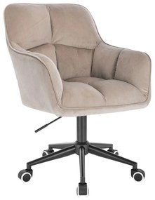 LuxuryForm DESIGN Otočné křeslo AMALFI VELUR na černé podstavě s kolečky - latte