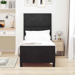Postel s boxspringem s čelo Černá 80 x 200 cm samet 3344971