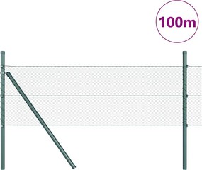Hexagonální kotvení plotu 100 x 0,5 m Ocel potažená PVC Zelená 3352732