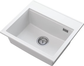 Gamma Modern 5055, 1-komorový granitový dřez 560x500x210 mm, bílá, GMA-ZM-55-WH