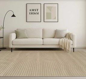TZ Béžový obdélníkový geometrický koberec Strado Polo Path Camel se vzorem pruhů Rozměr: 160x230 cm