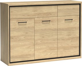 MEDIOLAN | komoda M7 se zásuvkami a policemi | 135 cm | natural hikora