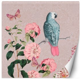 Gario Fototapeta Růžový pták na větvi - Andrea Haase Materiál: Vliesová, Rozměry: 100 x 100 cm