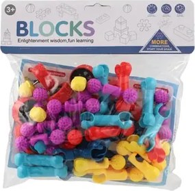 TEDDIES Stavebnice kostky / Plast / 2 barvy / 24,5 x 23 cm / od 3 let