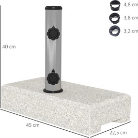Stojan na slunečník 25 kg, žulový podstavec na slunečník, pro tyče slunečníku Ø32/38/48 mm, šedý