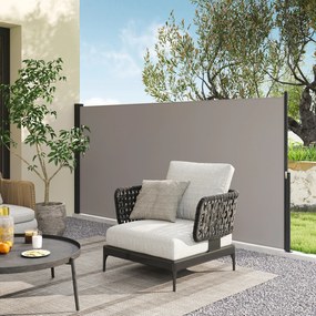Outsunny výsuvná boční markýza 300 x 140 cm Zahradní markýza s UV ochranou Windbreak Metal Polyester Light Grey | Aosom.de