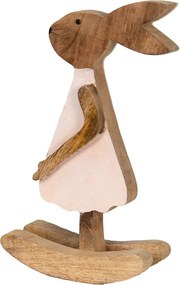 Dřevěná dekorace králíčí dívka v šatičkách L - 17*7*30 cm