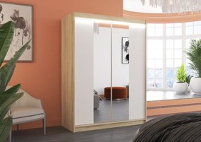 Posuvná skříň se zrcadlem a LED osvětlením FEVER 150