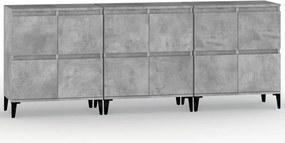 Příborníky 3 ks betonově šedé 60 x 35 x 70 cm kompozitní dřevo 3185779