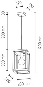 Spot-Light 61540174 - Lustr na lanku KAGO 1xE27/60W/230V matný dub