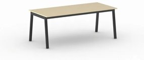 Kancelářský pracovní stůl PRIMO BASIC, černá podnož, 2000 x 900 mm, bříza