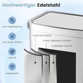 Costway 50 L odpadkový koš se senzorem a víkem Automatický odpadkový koš