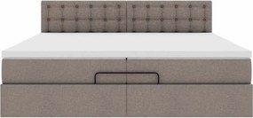 Osmanský rám postele s matrací taupe 200x200 cm textil 3311654