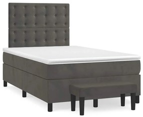 Box spring postel s matrací tmavě šedý 120x190 cm samet 3270494