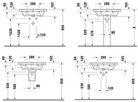 Duravit D-Neo Umyvadlo 65 cm, bílá 2367650000