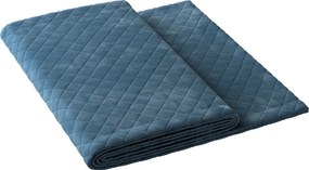 Hotelový přehoz – běhoun Velvet 60x200 cm barva modrá látka lesklé, sametová