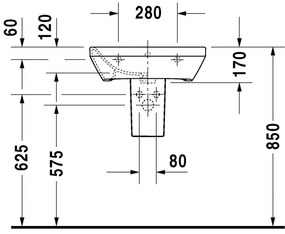 Duravit DuraStyle - umyvadlo 55x44 cm, bílé 2319550000