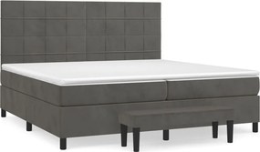 Box spring postel s matrací tmavě šedá 200x200 cm samet 3137864