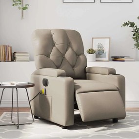 Elektrické masážní polohovací křeslo cappuccino umělá kůže 3204771
