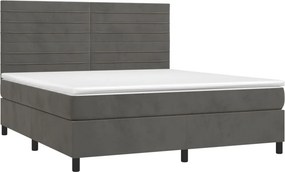 Box spring postel s matrací tmavě šedá 160x200 cm samet 3143092