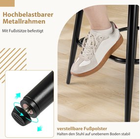 Costway Sada 2 barových židlí, polstrované pultové stoličky, 360°