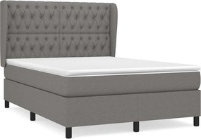 Box spring postel s matrací tmavě šedá 140x200 cm textil 3128206