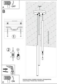 Sollux SL.0471 - Lustr na lanku PASTELO 3P 3xG9/8W/230V černá