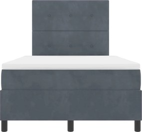 Postel s boxspringem s čelo Tmavě šedá 120 x 190 cm samet 3339819