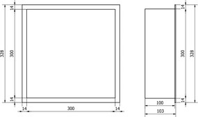 Mexen X-Wall-R, police na zapuštění s přírubou 30 x 30 cm, měděná matná - 19C0303010
